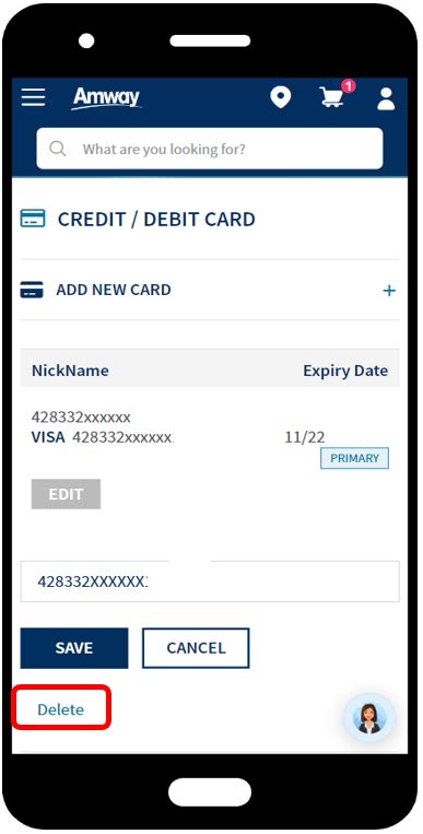 How To Delete My Credit Debit Card Details Amway MSB