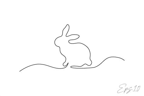 Premium Vector Rabbit Continuous Line Art Drawing