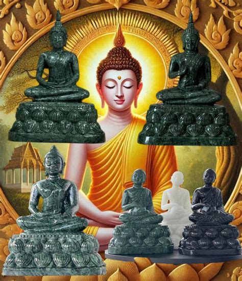 พระพุทธรูป พระอุปคุตหยกเขียวแม่น้ำโขงพร้อมฐาน หน้าตัก 5 นิ้ว สูง10นิ้ว Ennxo