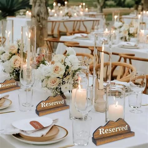 Heavy Reserved Table Signs For Weddings And Events 4pcs