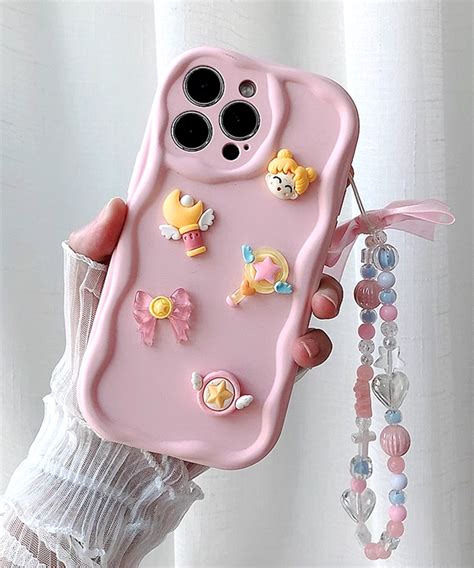 마법 소녀 캐릭터 입체 데코 파츠 비즈 스트랩 세트 실리콘 범퍼 삼성 갤럭시 S24 S23 S22 S21 울트라 플러스 아이폰15 아이폰14 아이폰13 아이폰12 프로 맥스