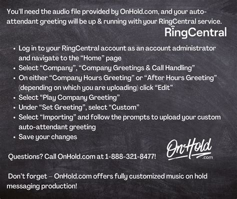 how to upload custom auto attendant greetings for ringcentral phone