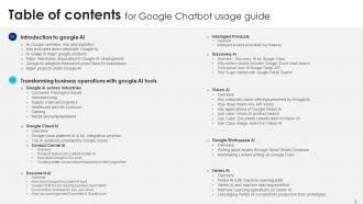 Google Chatbot Usage Guide Powerpoint Presentation Slides AI CD V PPT Sample