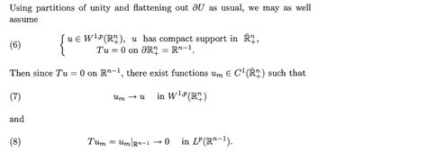Sobolev Spaces Trace Zero Functions Proof From Evanss Book
