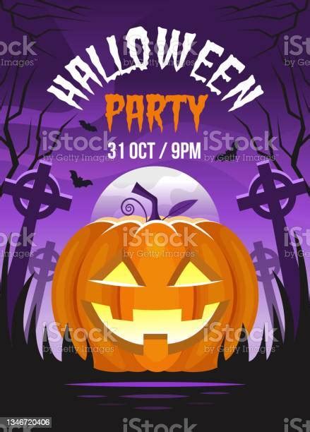 플랫 디자인 벡터 일러스트레이션 할로윈 파티 포스터 템플릿 가을에 대한 스톡 벡터 아트 및 기타 이미지 가을 거미 거미줄