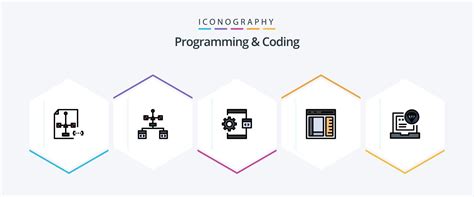 Programming And Coding 25 FilledLine icon pack including develop. browser. develop. process ...