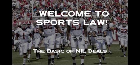 Sports Law The Basics Of Nil Deals Cle Course From Lexvid