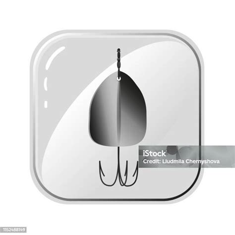 피쉬 훅의 벡터 아이콘입니다 흰색 바탕에 단색 그리기 낚시 클럽 시장 엽서 포스터 직물에 대 한 로고를 개발 하기 위한 간단한 템플릿입니다 0명에 대한 스톡 벡터 아트 및