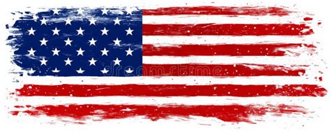 Artistic Brush Stroke Depiction Of The American Flag With Stars And