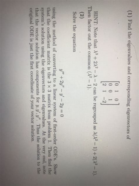 slove 2nd problem plz 1 find the eigenvalues and corresponding