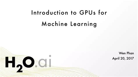 Introduction To Gpus For Machine Learning Pdf