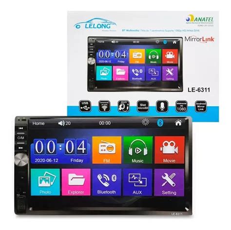 Central Multimidia 2din Som Automotivo Touch Full Hd Aux