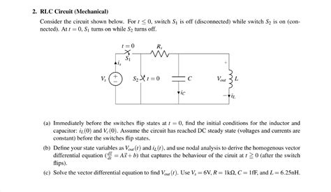 Solved RLC Circuit Mechanical Consider The Circuit Chegg Com