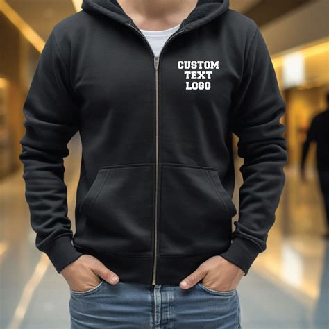 Team Logo Full Zip Hoodie Personalized Zip Up Hoodie Custom Zip Up