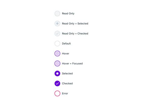 Design System Radio Buttons With States By Joe Roberto On Dribbble