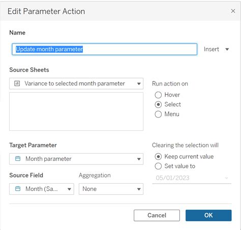 variance based on a selected value in tableau using parameters the