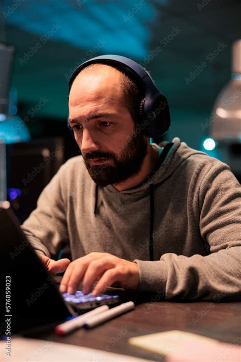 Database Admin Typing Code And Creating Algorithm For It Startup