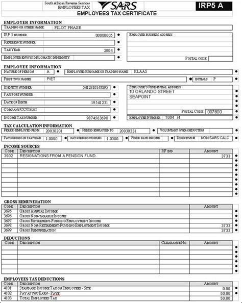 Irp5 Certificate