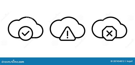 Cloud Computing Services Vector Icon Set Server Cyber Security Digital Transformation Symbol