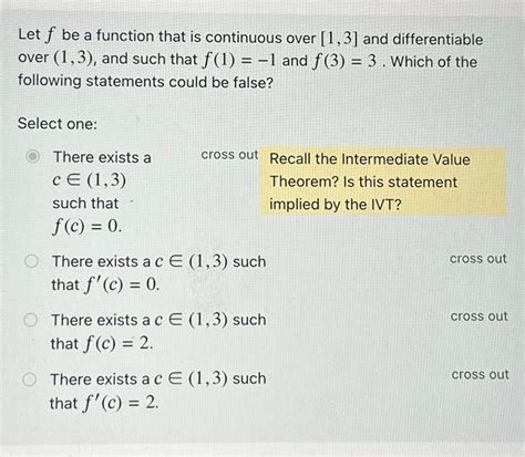 Solved Let F Be A Function That Is Continuous Over 1 3 And Chegg