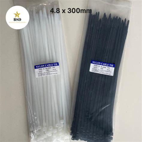 Jual Kabel Ties Cabel Tie 4 8 X 300mm 30cm Warna Putih Hitam 100pcs Cv300 Nylon Kabel Tie