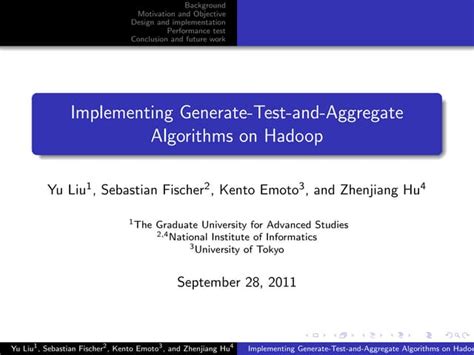 Implementing Generate Test And Aggregate Algorithms On Hadoop Pdf
