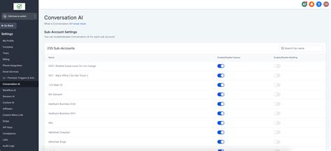 Agency Settings Conversation Ai Tab Highlevel Support Portal