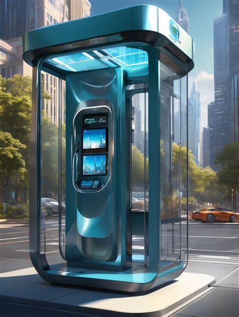 Premium Free Ai Images Sleek Futuristic Phone Booth