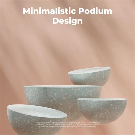 3d рендеринг макета шаблона зеленой текстуры терраццо плавающего подиума и коричневой стены в