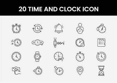 Premium Vector Time And Clock Icon Set Line Vector