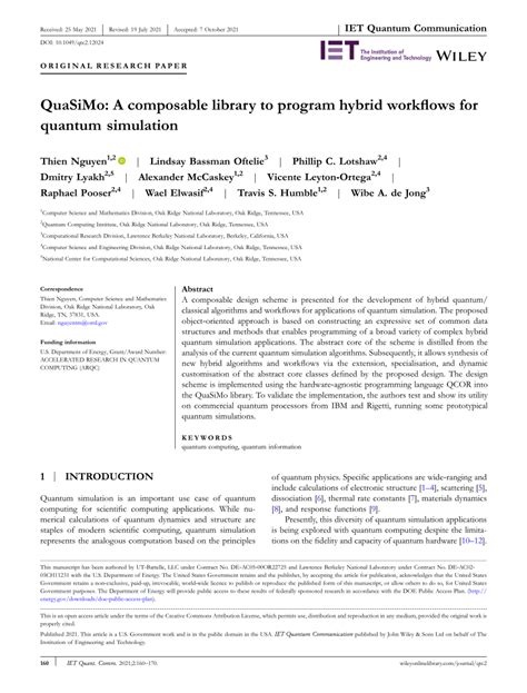 Pdf Quasimo A Composable Library To Program Hybrid Workflows For