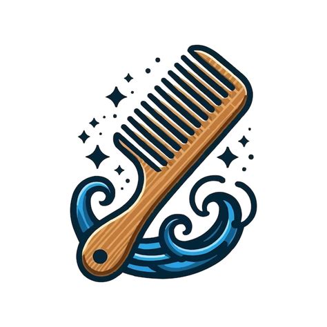 Un Logotipo De Peine Azul Y Negro De Una Compañía Com Vector Premium