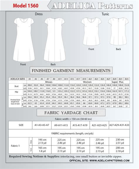 Adelica Pattern 1560 Super Plus Size Dress Sewing Pattern Textillia