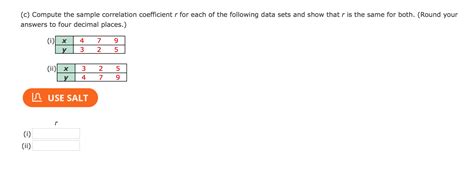Solved The Correlation Coefficient R Is A Sample Statistic