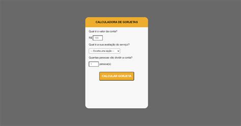 Github Matheusgodzillacalculadora De Gorjeta Mini Projeto Feito