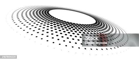 추상 하프 톤 점선 원 광고 배경 착시 효과 검은 색 크리 에이 티브 하프 톤 서클 물방울 무늬 벡터 투시도 3차원 형태에 대한 스톡 벡터 아트 및 기타 이미지 Istock