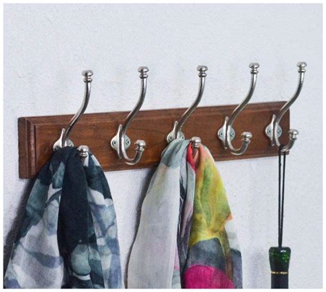 Buy Casa Decor Premium Acacia Wood Rail Rack Inch Decorative Wall Hooks Nickel Ball End