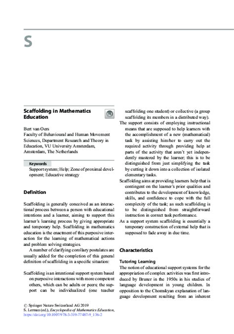 pdf scaffolding in mathematics education