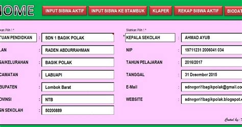 APLIKASI DATA SISWA AKTIF DAN SISWA ALUMNI STAMBUK