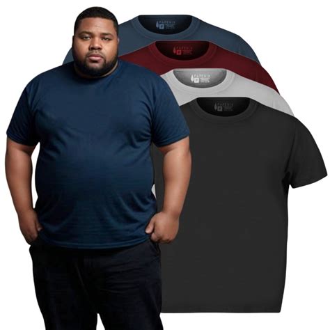 Kit 4 Camiseta Plus Size Masculina Camisa Basica 100 Algodão G1 G2 G3