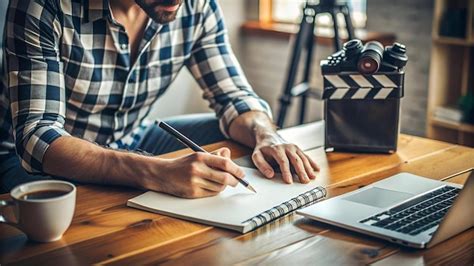 Screenwriter Concept Person Create A Screenplay For Movie Premium Ai
