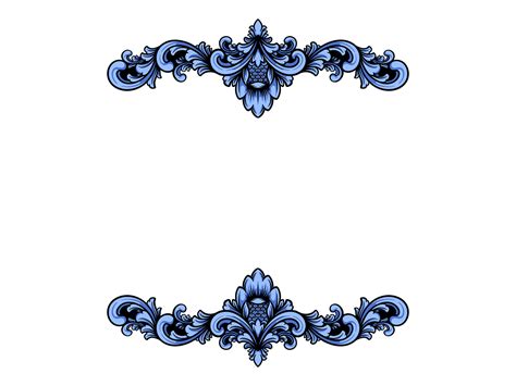 A Blue Ornamental Border With A Scroll 34865492 Vector Art At Vecteezy