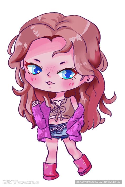 Q版人物金发美女手绘设计图生活人物人物图库设计图库昵图网