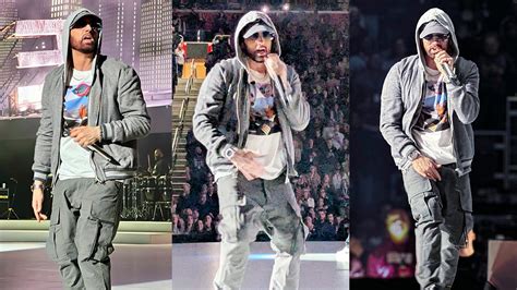 “eminem Stuns Detroit In Secret Surprise Performance Hoodie Clad Rap