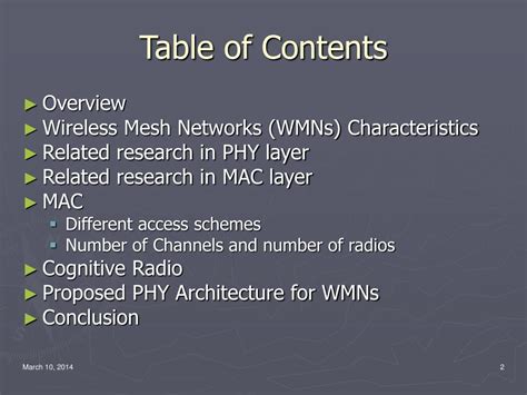 PPT Cognitive Wireless Mesh Networks PHY Layer PowerPoint Presentation ID