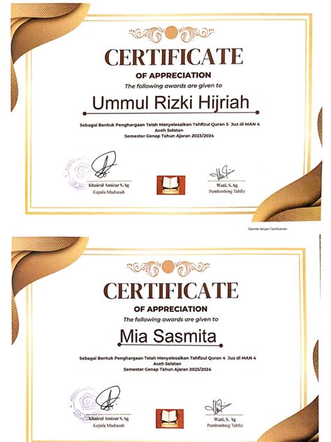 Sertifikat Tahfidz Pdf
