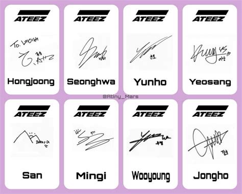 Ateez Autograph Collection Kpop Tattoos Lomo Card Pop Posters