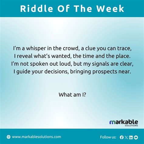 Markable Solutions On Linkedin Riddletime Marketingmystery Businessinsights Markablesolutions…