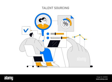 Recruiting Concept A Professional Analyzes Data And Candidates Focusing On Talent Sourcing