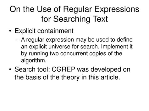 ppt on the use of regular expressions for searching text powerpoint